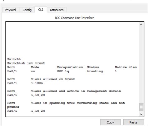 allowed vlan di cisco packet tracer