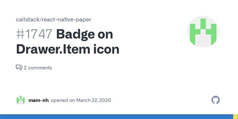 Badge On Draweritem Icon · Issue 1747 · Callstackreact Native Paper · Github