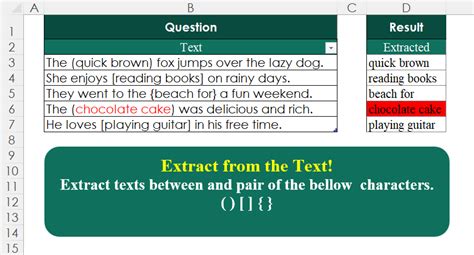 How To Extract Text Between Given Characters Of Delimiters In Excel And