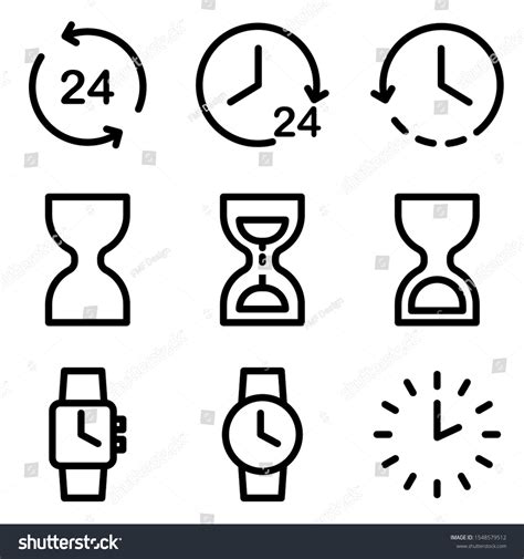 Set Clock Icon Symbol Time Trendy Stock Vector Royalty Free 1548579512 Shutterstock