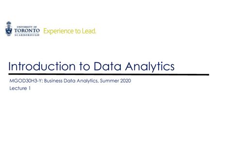 Lecture 1 Warning Tt Undefined Function 32 Introduction To Data Analytics Mgod30h3 Y