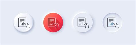 Report Document Line Icon Analysis Chart Line Icons Vector Stock