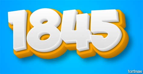 1845 Text Effect And Logo Design Number