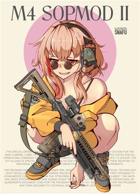 Snafu Snafy Snu M4 Sopmod Ii Girls Frontline Girls Frontline Light Brown Hair