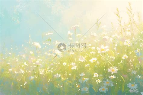 透过阳光照耀的雏菊插画图片下载 正版图片601084798 摄图网