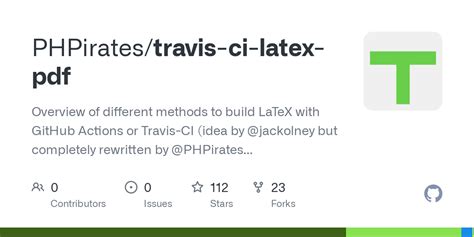Github Phpiratestravis Ci Latex Pdf Overview Of Different Methods To Build Latex With Github