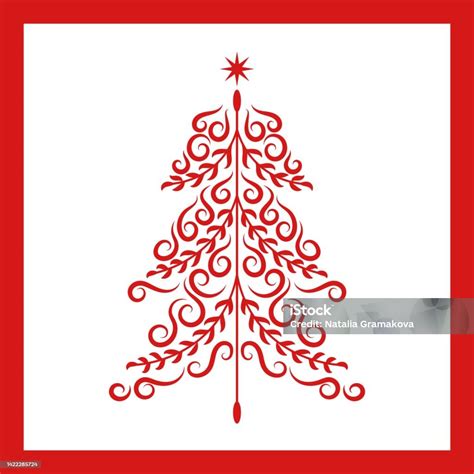 우아한 그림 크리스마스 트리 스텐실 크리스마스 카드 초대장을위한 템플릿 레이저 절단 플로터 절단에 적합합니다 0명에 대한 스톡 벡터 아트 및 기타 이미지 Istock