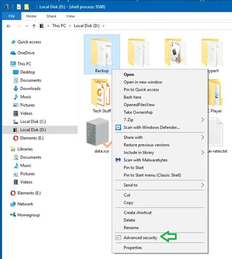 Access The Advanced Security Permissions Page Via Right Click Menu In Windows Winhelponline