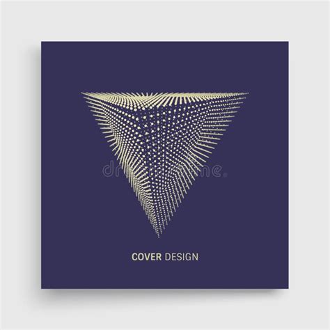 Cover Design Template Pyramid Object With Dots Molecular Grid 3d Technology Style With