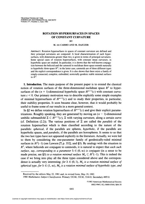 Rotation Hypersurfaces In Spaces Of Constant Curvature Are Defined And Their Principal