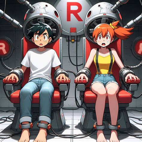 Ash And Misty In Team Rocket Electrode Chairs Ai By Tjcyber47 On