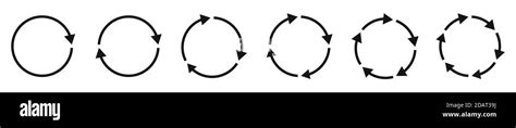 Arrow Icons Set Circular Arrows Circle Arrow Vector Illustration Refresh Or Reload Sign