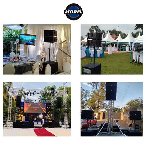 ระบบเสียงลําโพง Active Audio Line Array พร้อมซับวูฟเฟอร์ในตัวโมดูลเครื่องขยายเสียงสําหรับงาน