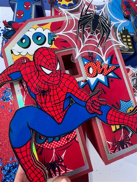 Spider Man 3d Letter Personalized Birthday Party Decor Etsy