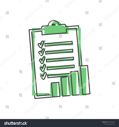 Vector Document Graph Icon Document Verification Stock Vector Royalty