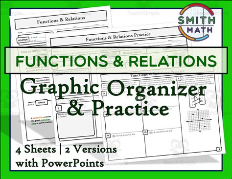 Functions And Relations Graphic Organizer And Practice Packet By Teach Simple