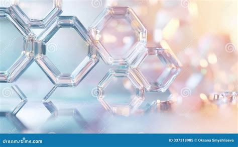 Abstract Science Background With 3d Molecular Structure And Laboratory Glassware Stock Image