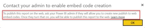 Contact Your Admin To Enable Embed Code Creation Power Bi Spguides
