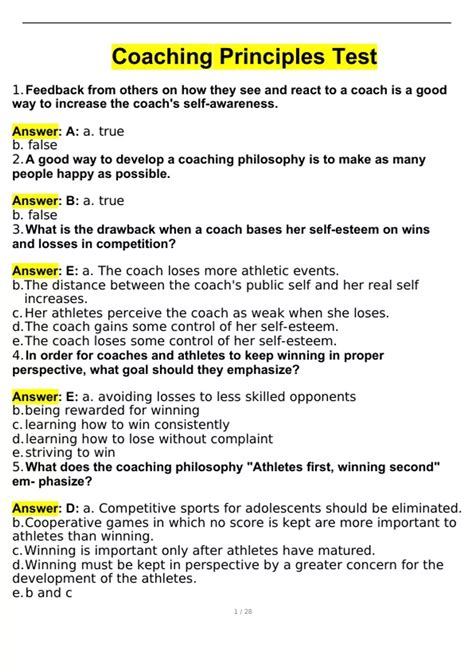 Coaching Principles Test Updated 100 Correct Coaching Principles Stuvia Us