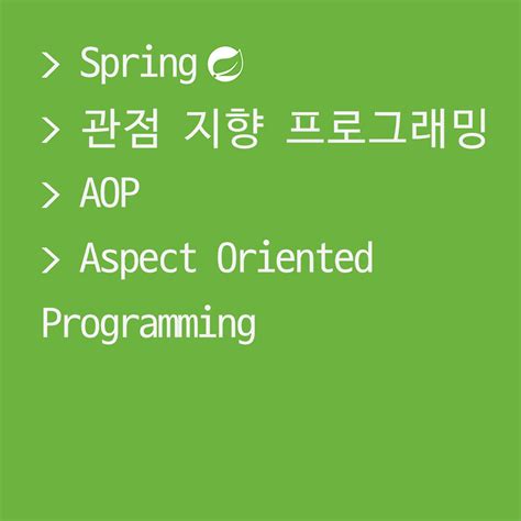 Spring 관점 지향 프로그래밍 Aop Aspect Oriented Programming — Bible Lee Data