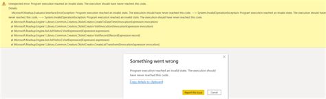 Solved Program Execution Reached An Invalid State Microsoft Fabric Community