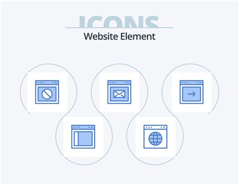 Website Element Blue Icon Pack 5 Icon Design Website Message Website Browser Web 18694749