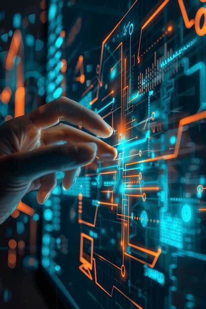 Premium Photo Hand Interacting With Digital Interface