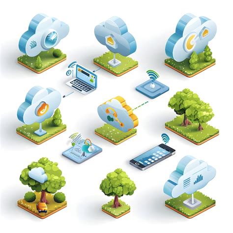 3d Flat Vector Cloud Computing Deployment Models With Public Private And Hybrid Cloud Icons