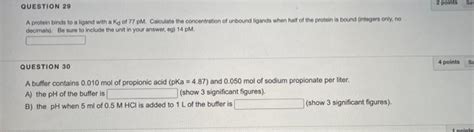 A Protein Binds To A Ligand With A Kd Of 77 PM Chegg Com