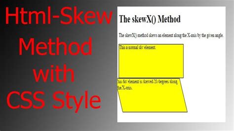 How To Create A Skewmethod With Html And Css2022 In 2022 Method