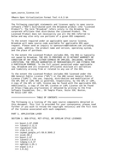 Ovftool Open Source Licenses Pdf Copyright Legal Liability