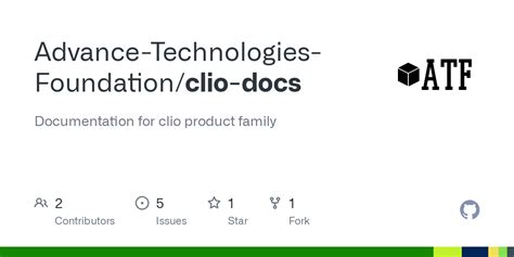 Github Advance Technologies Foundationclio Docs Documentation For