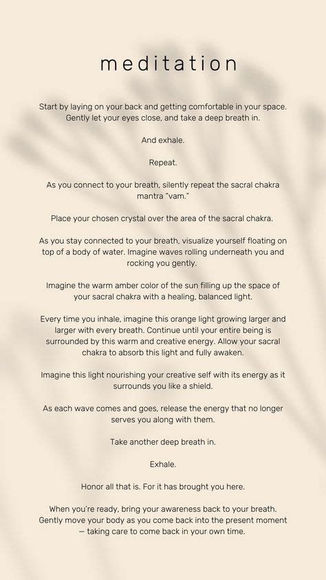 Sacral Chakra Meditation Script