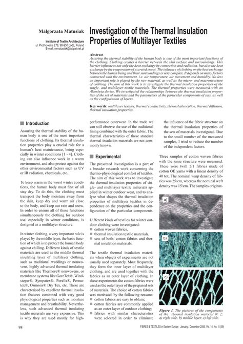 Pdf Investigation Of The Thermal Insulation Properties Of Multilayer