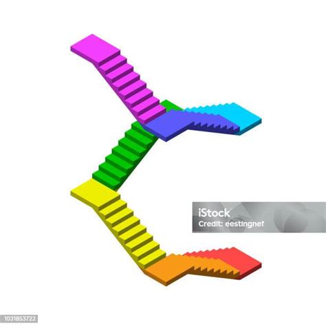 레벨 계단입니다 흰색 배경에 고립 3 차원 벡터 그림입니다 0명에 대한 스톡 벡터 아트 및 기타 이미지 0명 3차원 형태 개선 Istock