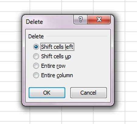 How To Delete Cell In Excel 2010