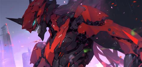 Eva 2号机红色机甲动漫壁纸 4k 5824x2776 Wallpaper Alchemy