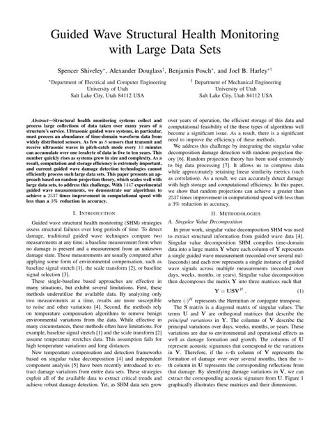 Pdf Guided Wave Structural Health Monitoring With Large Data Sets