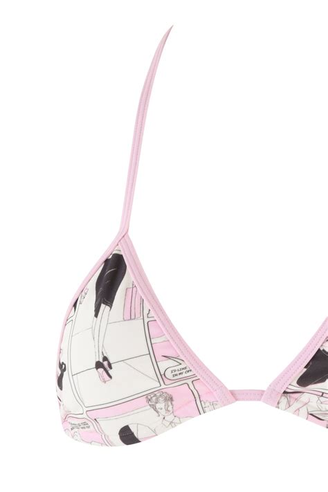 Cordelia Bikini Top Pink Comic Print Iamgia