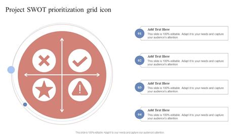 Project Swot Prioritization Grid Icon Ppt Slide