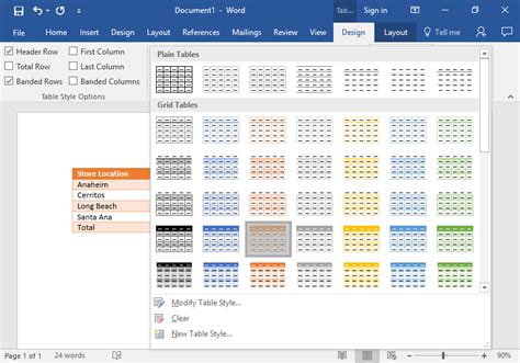 formatting tables computer applications for managers