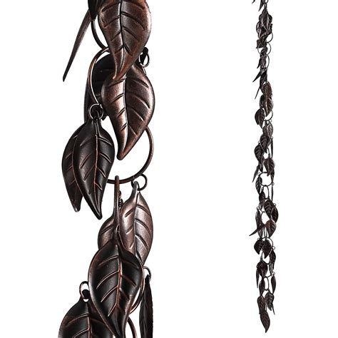 8 5 Ft Rain Chain Leaves Rain Chains For Gutters And Downspouts