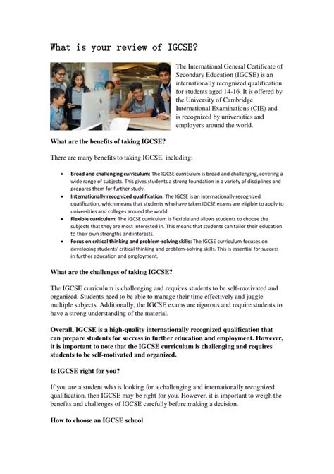 Ppt What Is Your Review Of Igcse Powerpoint Presentation Free Download Id 12618280