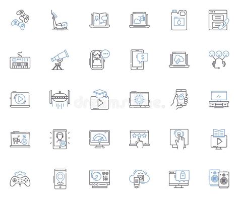 Artificial Innovation Line Icons Collection Robotic Digital