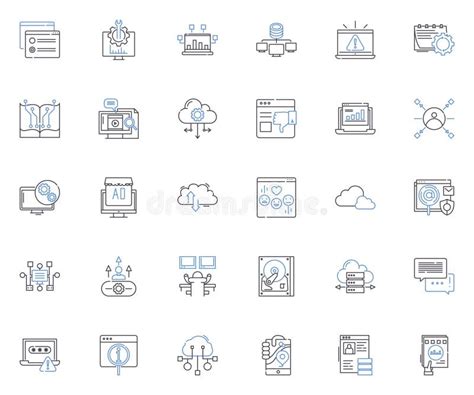 Electronic Line Icons Collection Circuitry Amplifier Microchip