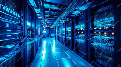 Premium Ai Image Data Center Concept With Server Room In Server Room Room