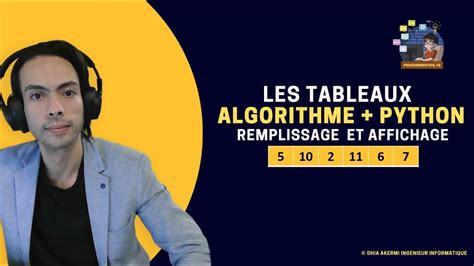 Remplissage Et Affichage Dun Tableau Algorithme Python Youtube