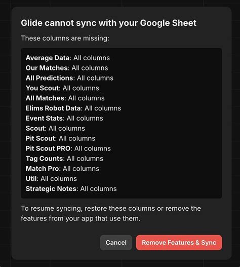 🤖 Data Sync Issue Robotics Team Scouting App Ask For Help Glide Community