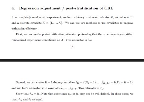 4 Regression Adjustment Post Stratification Of Cre
