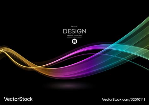 Abstract Shiny Color Spectrum Wave Design Element Vector Image